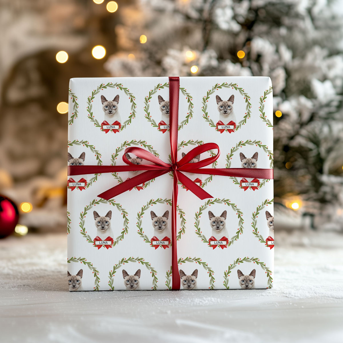 Custom Wrapping Paper Using Pet Photo Personalized Dog Christmas ...