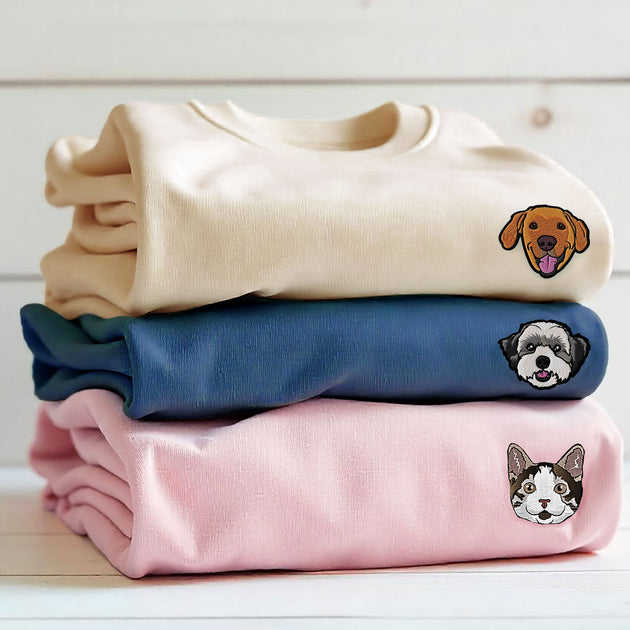 Custom Pet Embroidered Sweaters Personalized Dog Pullover Sweatshirt ...